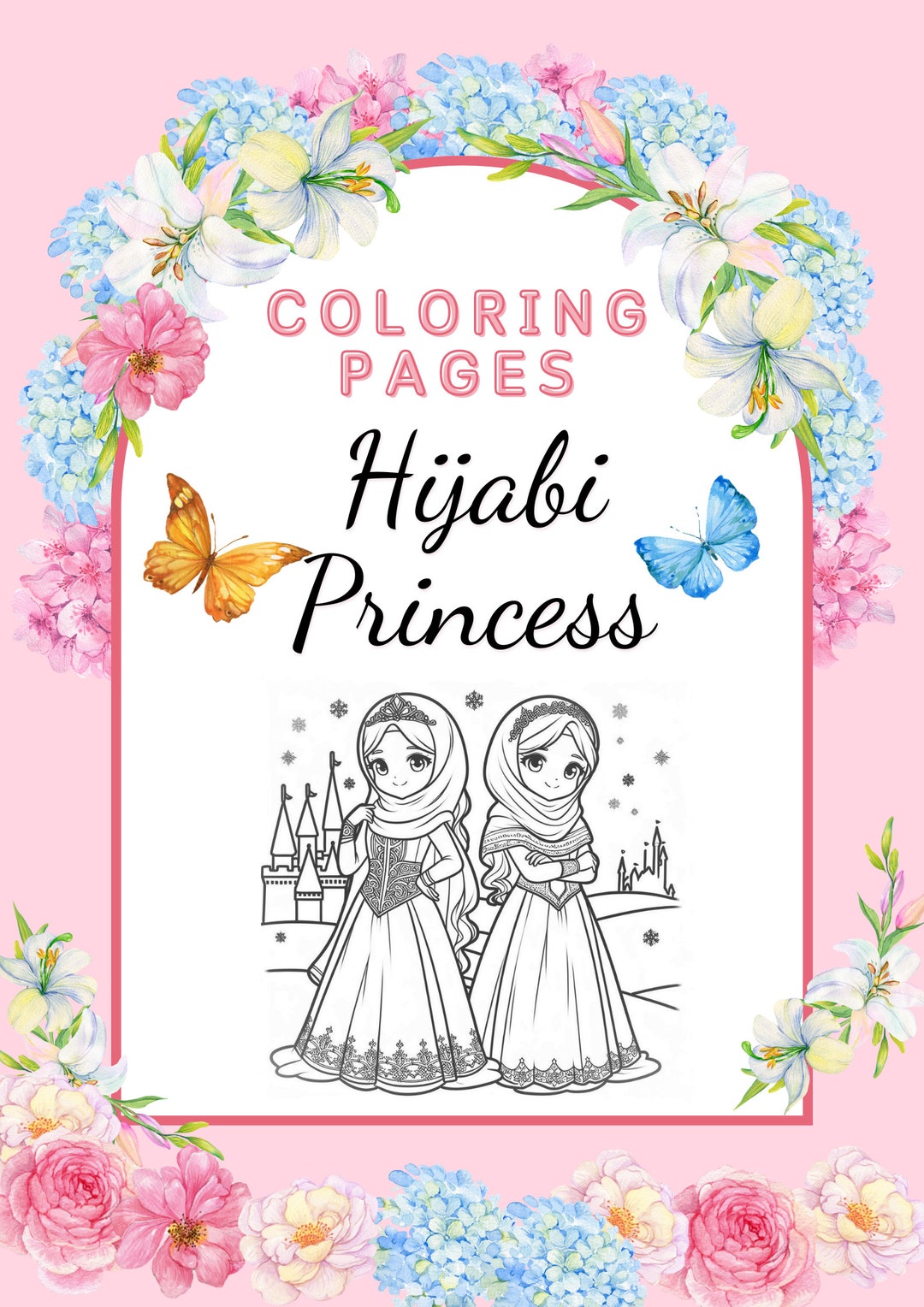 12 Hijabi Princess Printable Coloring Pages - Etsy