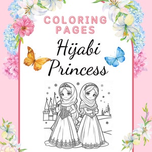 12 Hijabi Princess Printable Coloring Pages - Etsy