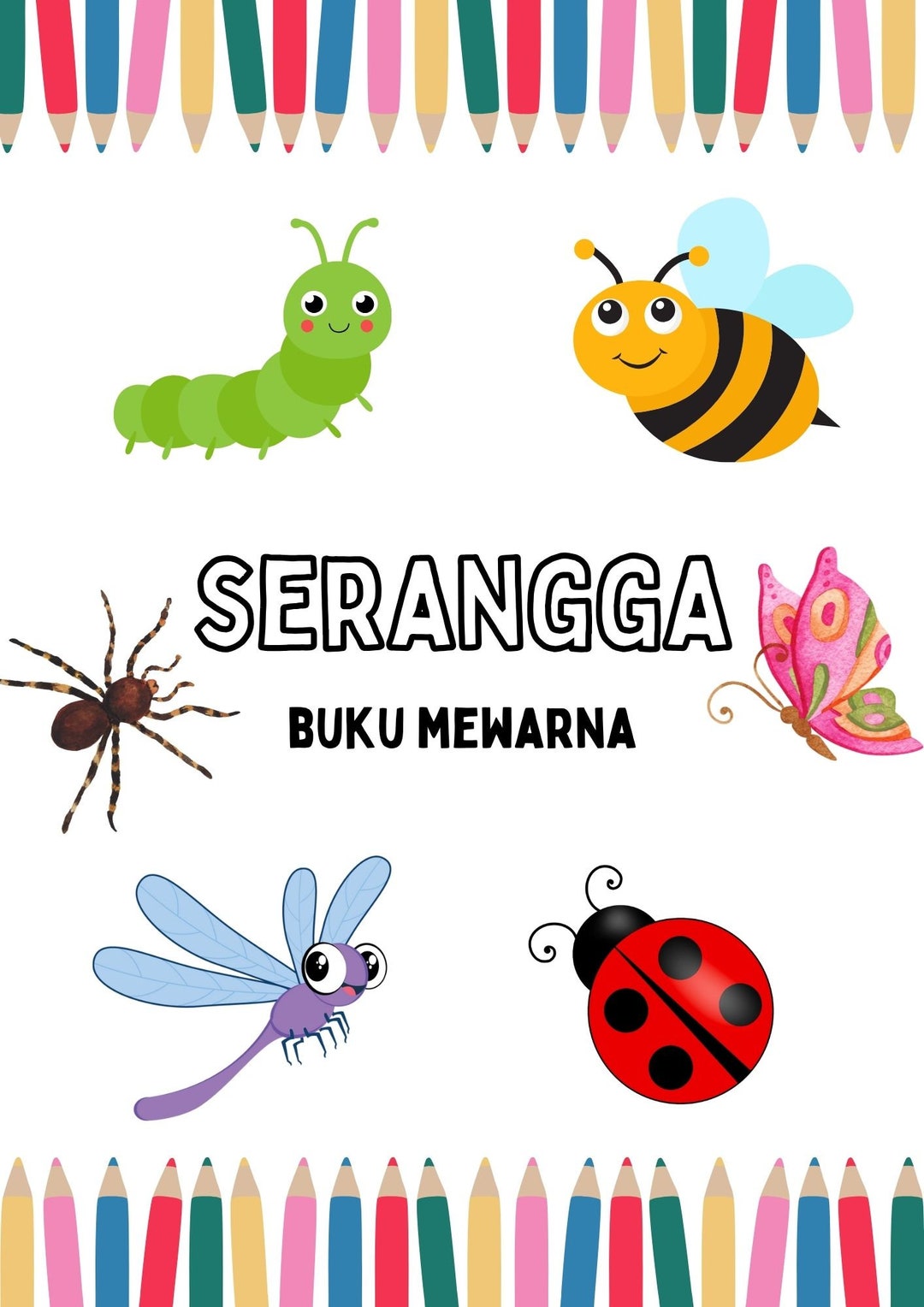 12 Serangga Buku Mewarna malay Coloring Book - Etsy