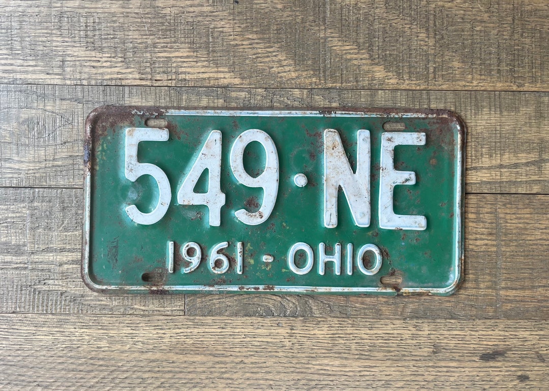 Vintage 1961 Ohio License Plate, Green and White - Etsy