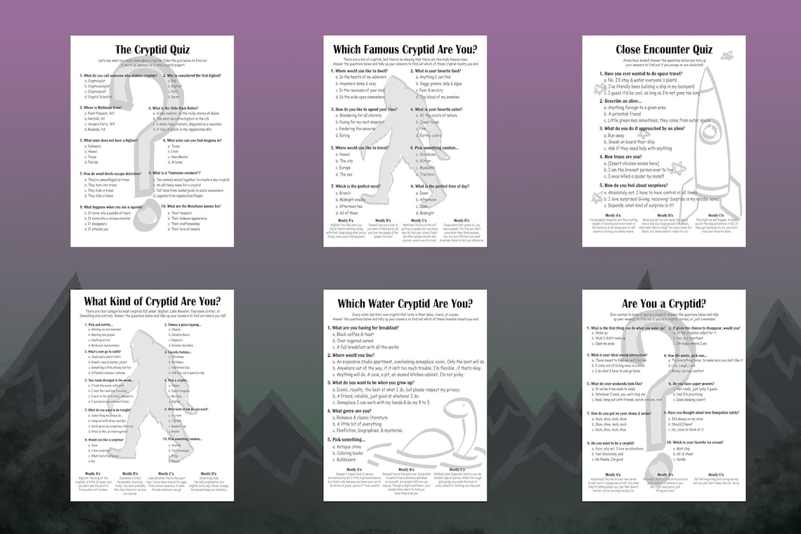 Printable Cryptid Activity Pages - Instant Digital Download - Etsy