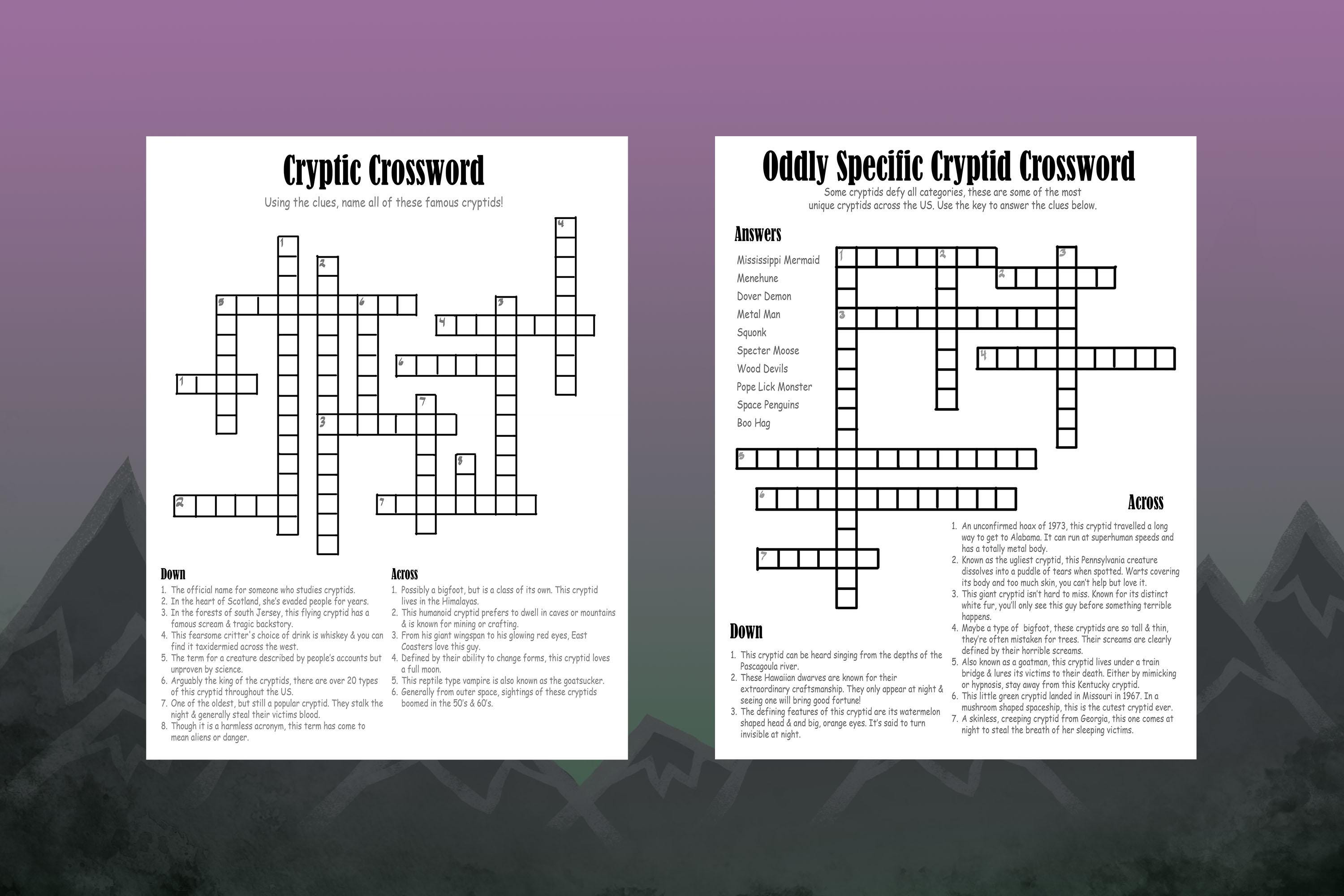 Printable Cryptid Activity Pages - Instant Digital Download - Etsy