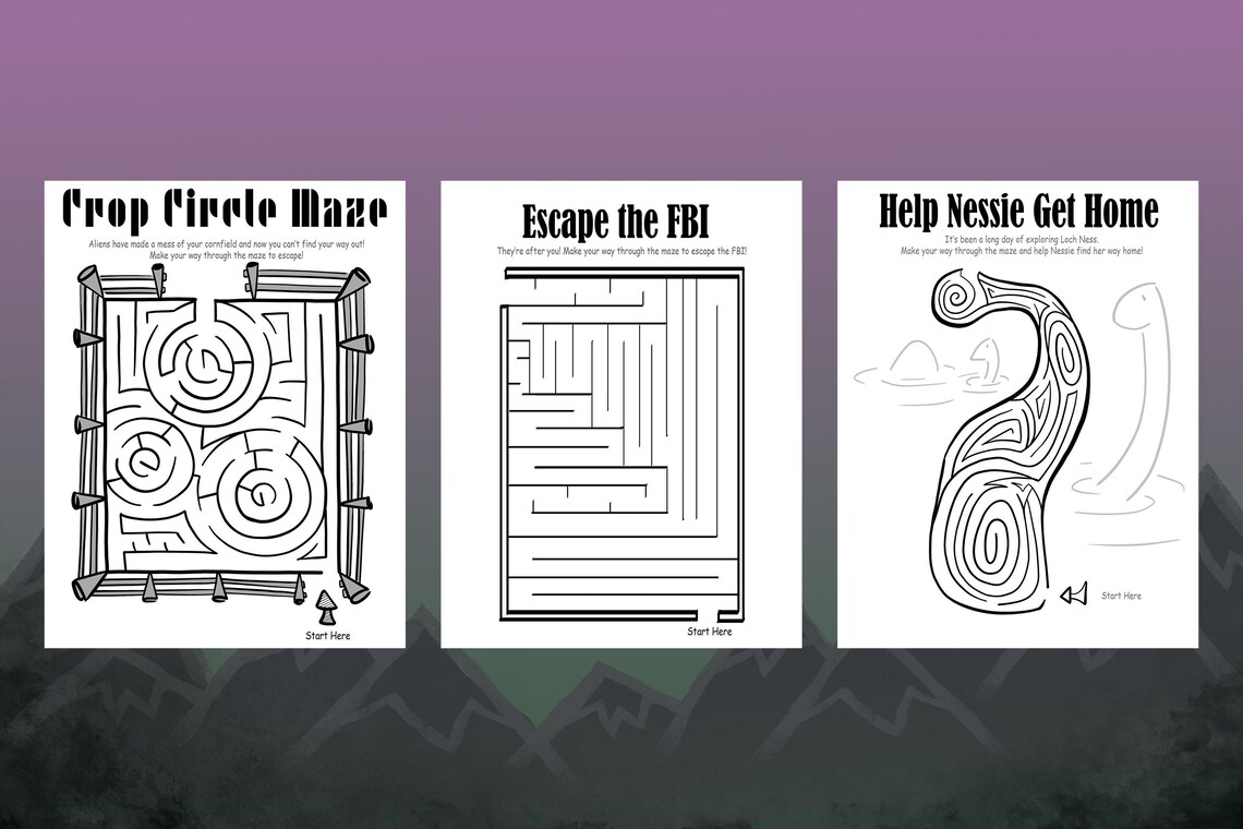 Printable Cryptid Activity Pages - Instant Digital Download - Etsy