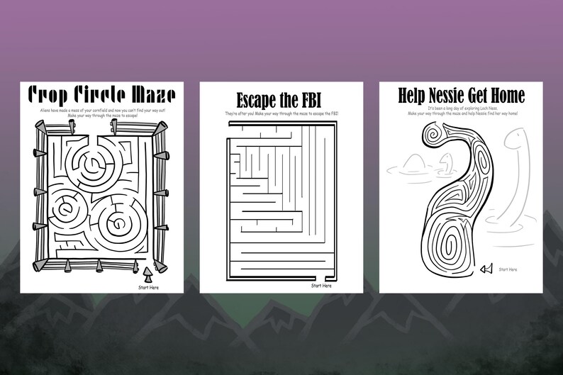 Printable Cryptid Activity Pages - Instant Digital Download - Etsy