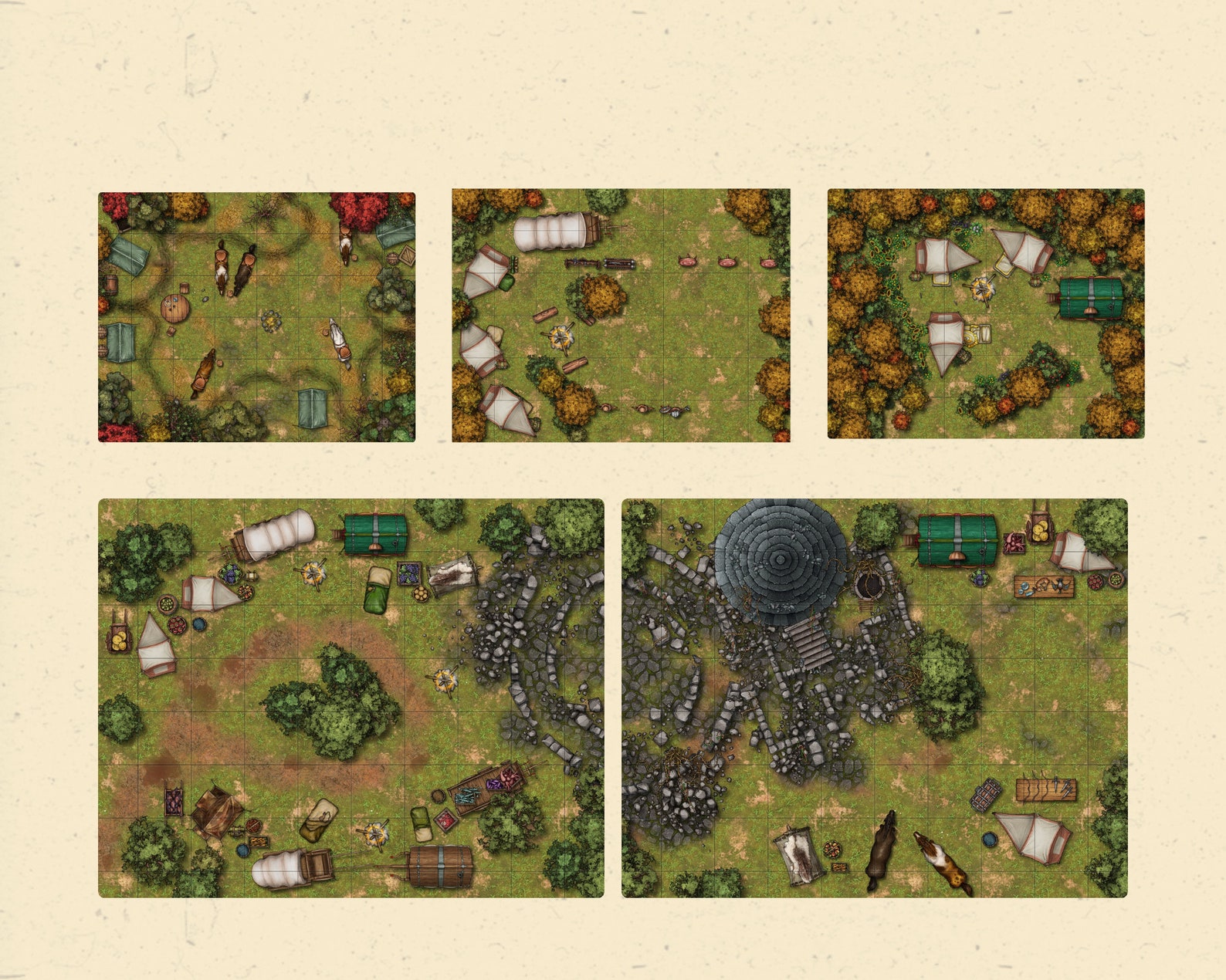 D&D Camp and Caravan Battle Maps - Etsy