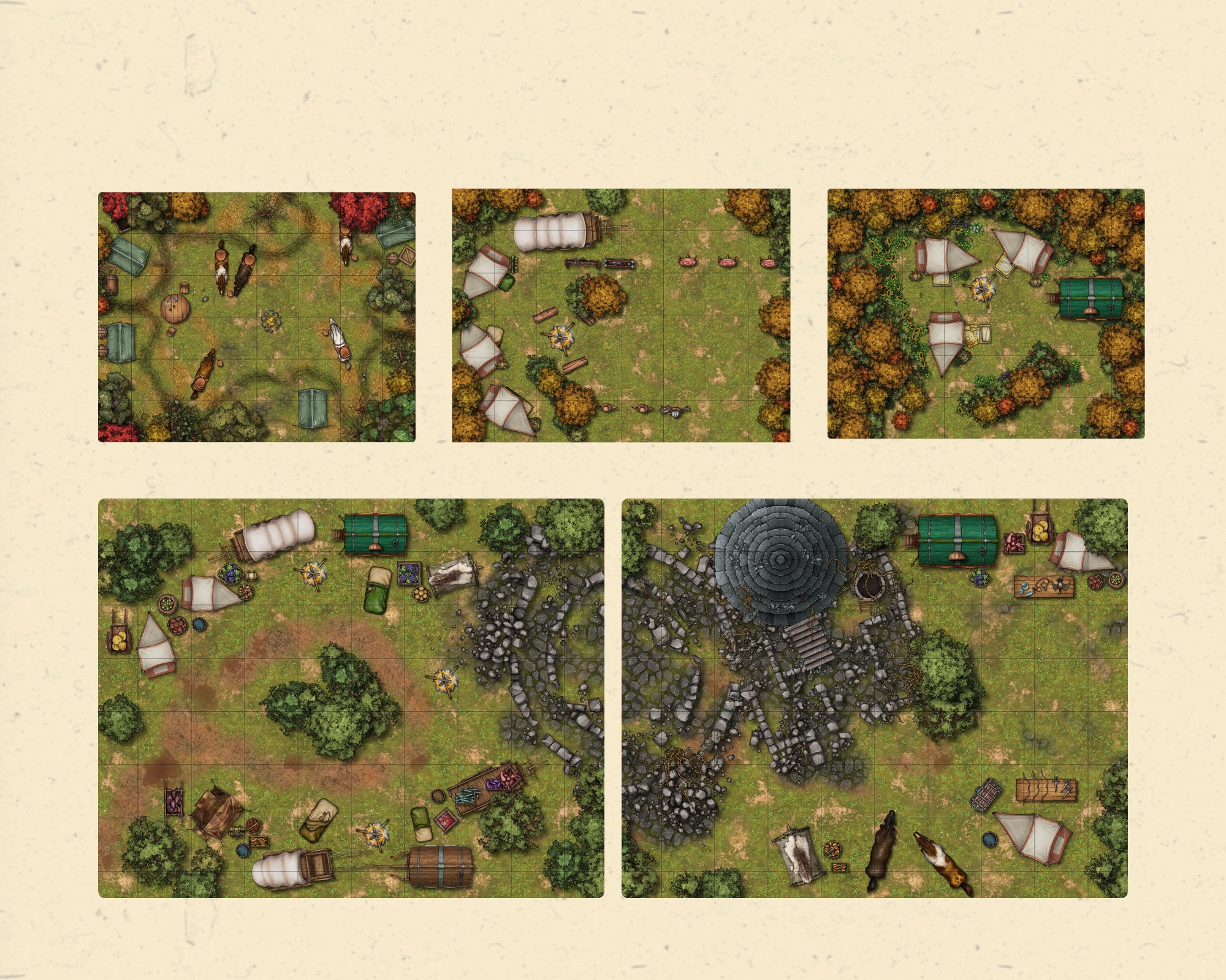 D&D Camp and Caravan Battle Maps - Etsy