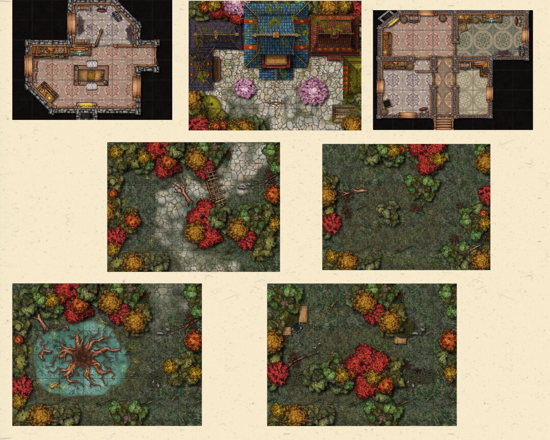 D&D Elven Woods Battle Map Pack - Etsy