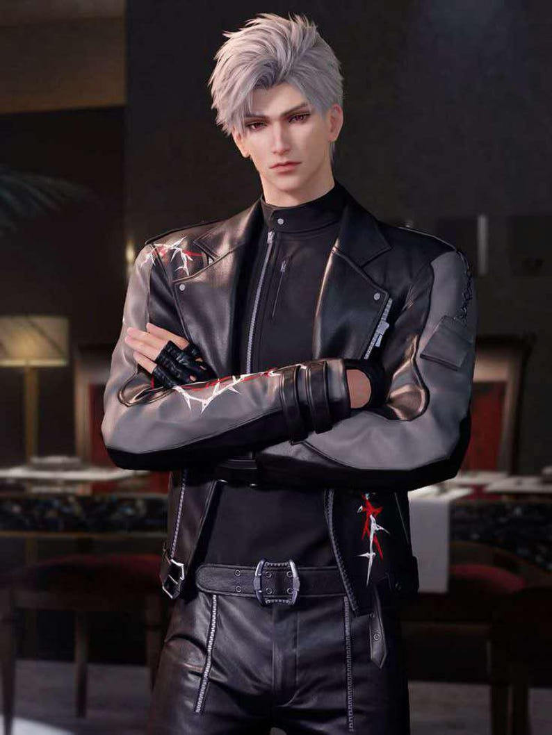 Sylus Jacket Cosplay Outfit. Love and Deepspace, Biker Fashion ...