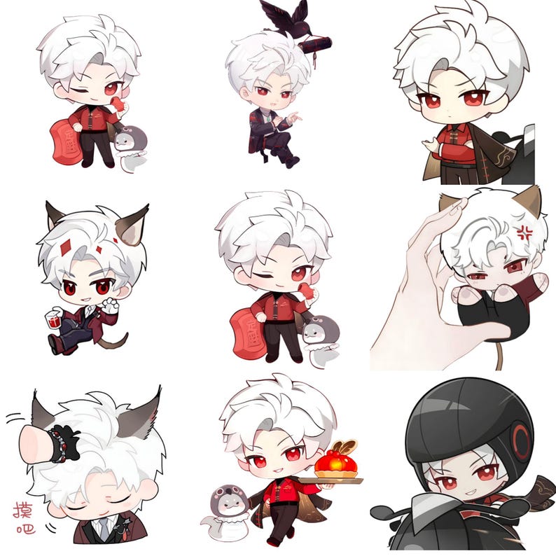 Love and Deepspace Stickers Sylus PNG 18 Designs. Printing Digital ...