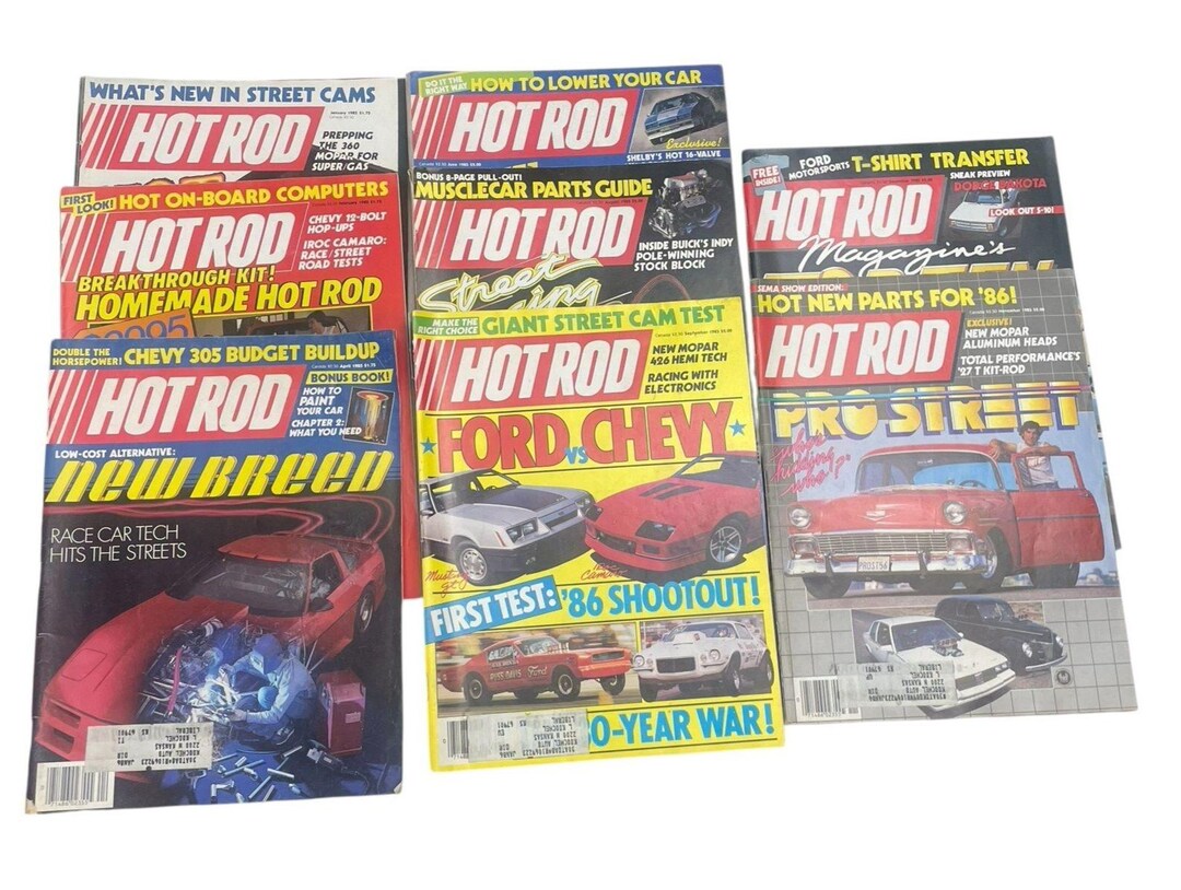 1985 HOT ROD Magazines Chevy Trucks V8 Street Rods Mustangs Fords Qty 8 ...