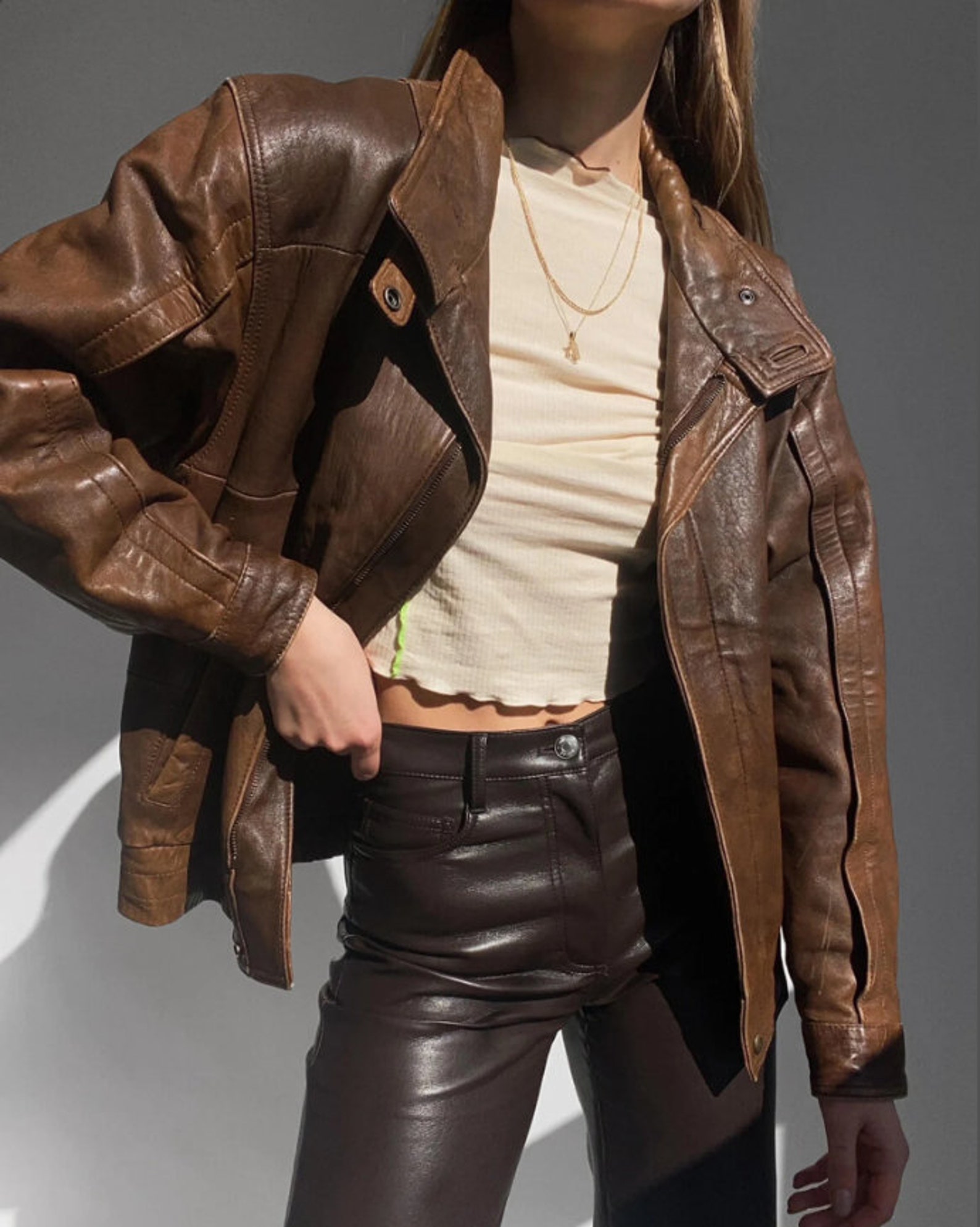 90s Womens Vintage Oversized Jacket, Ladies Leather Jacket, Ladies Biker Jacket, Ladies ...