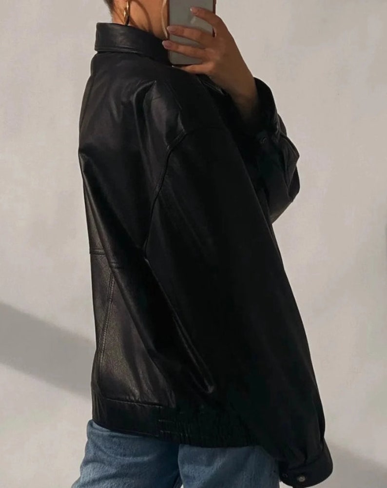 90s Womens Vintage Oversized Jacket, Ladies Biker Jacket, Ladies ...