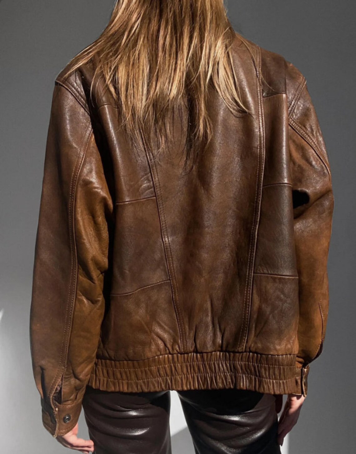 90s Womens Vintage Oversized Jacket, Ladies Leather Jacket, Ladies Biker Jacket, Ladies ...