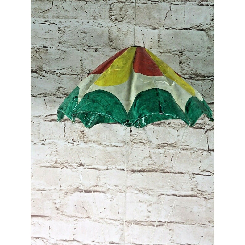 Vtg 70s Paper Mache Large 34''length Parachute Flying Clown Hanging ...