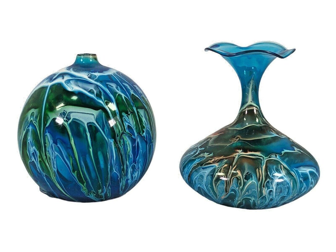 Flame Glow by Penco Hand Blown Art Glass Orb Oil Lamp and Vase - Etsy