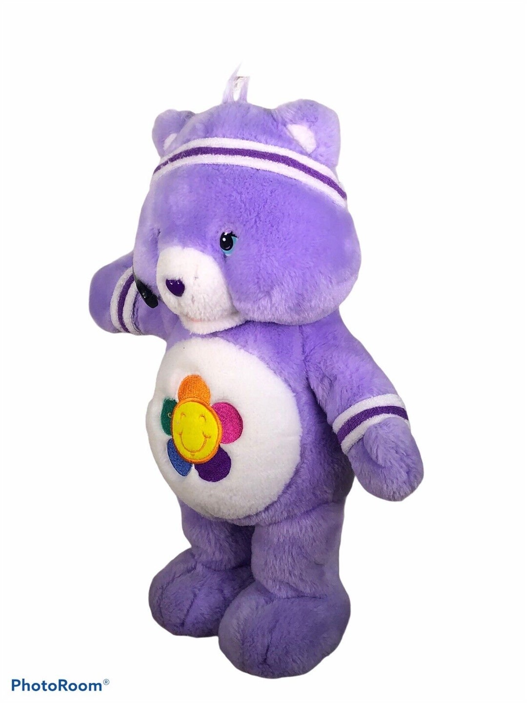 Vtg Care Bear Purple Work Out Bear Sings and Moves Retired Care Bear ...