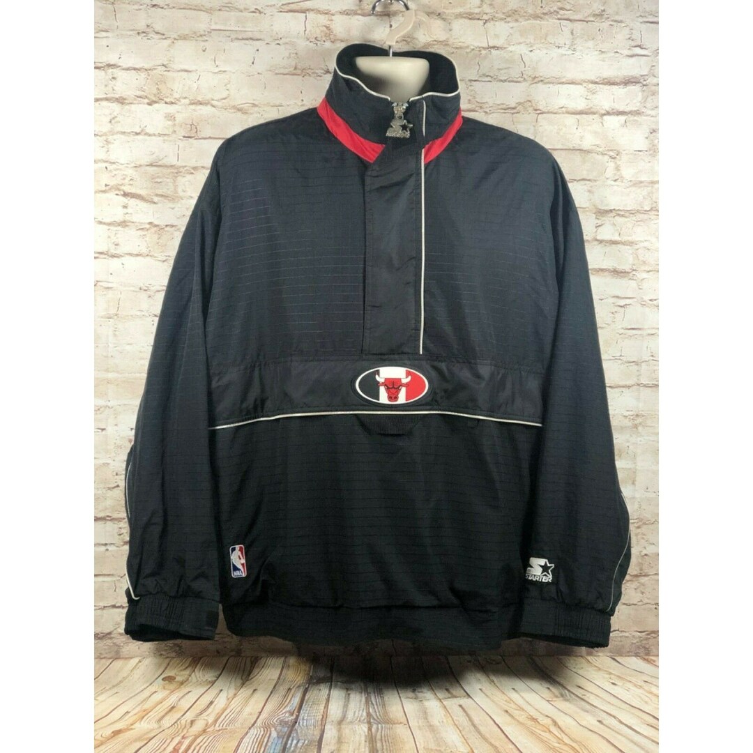 Vintage Chicago Bulls NBA Starter Parka Hood Hoodie Jacket 1990's Size ...