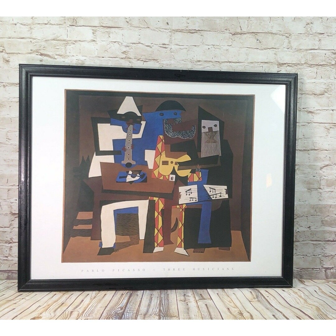 Pablo Picasso 3 MUSICIANS Oil Painting 31x 25 Reproduction Framed ...