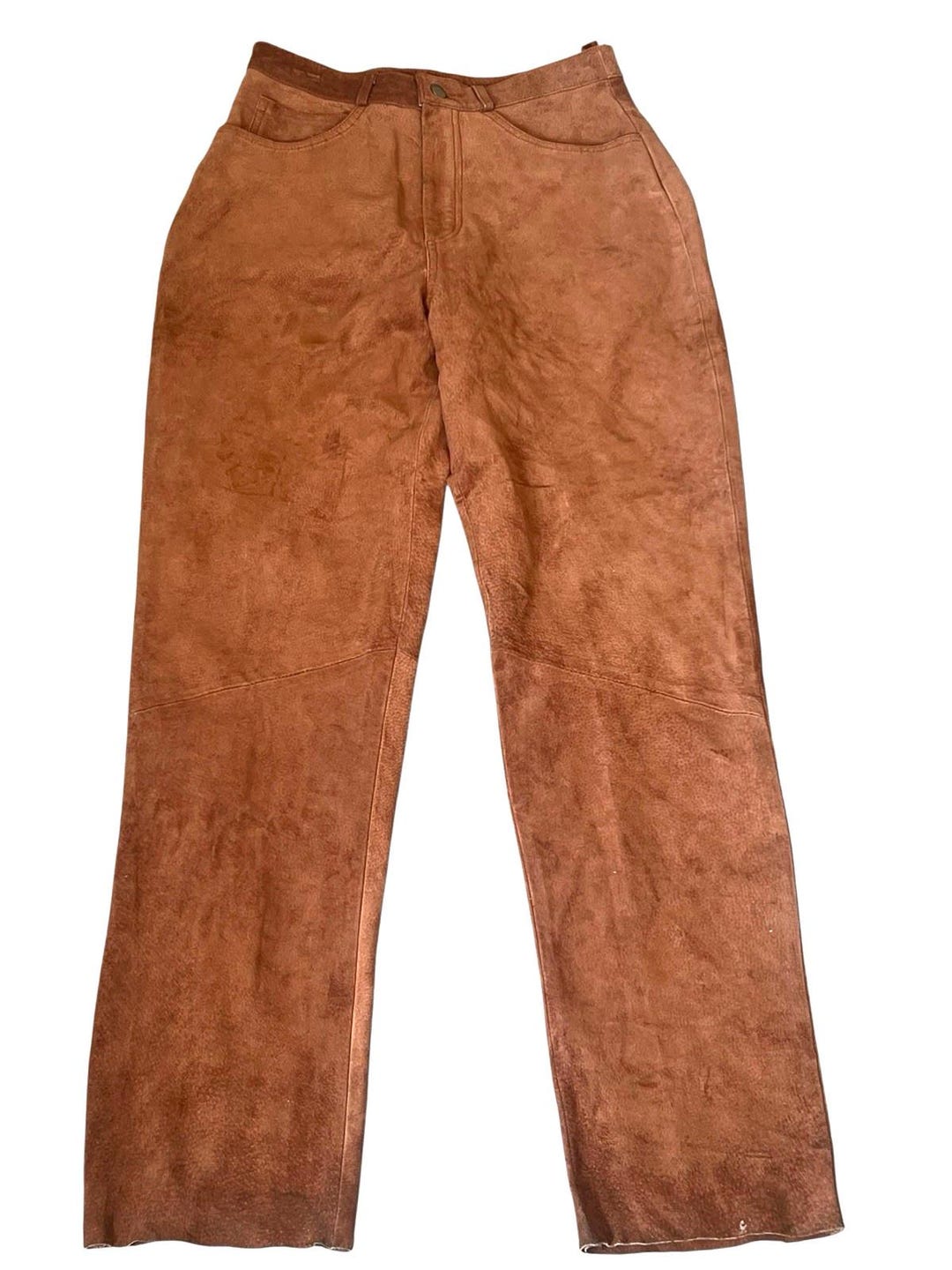 Vtg 90's Lew Magram Orange Brown High Rise Suede Pants Size 10 Western ...