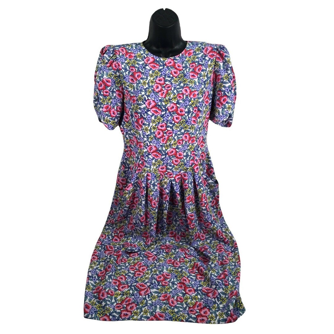 Vtg 80'spetites Dimensions Cottige Core Secretary Foral Dress Sz 8P - Etsy