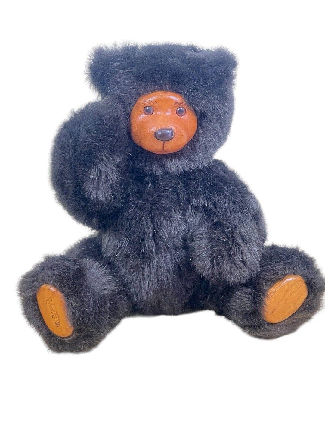 Vintage 1989 Applause Robert Raikes Jointed Wooden Face Brown Bear 12 ...