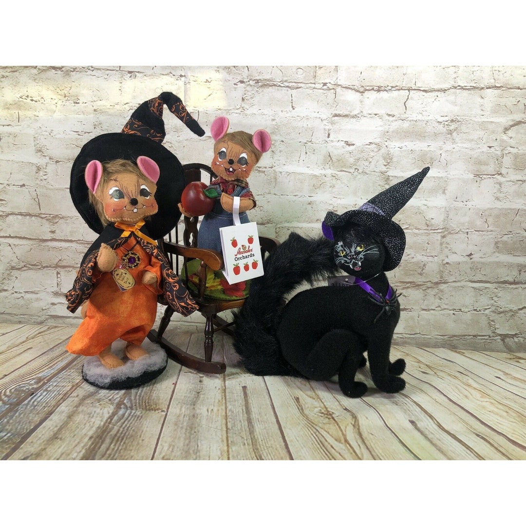 Annalee Halloween Dolls, Mouse and Cat Set, Vintage Decor - Etsy