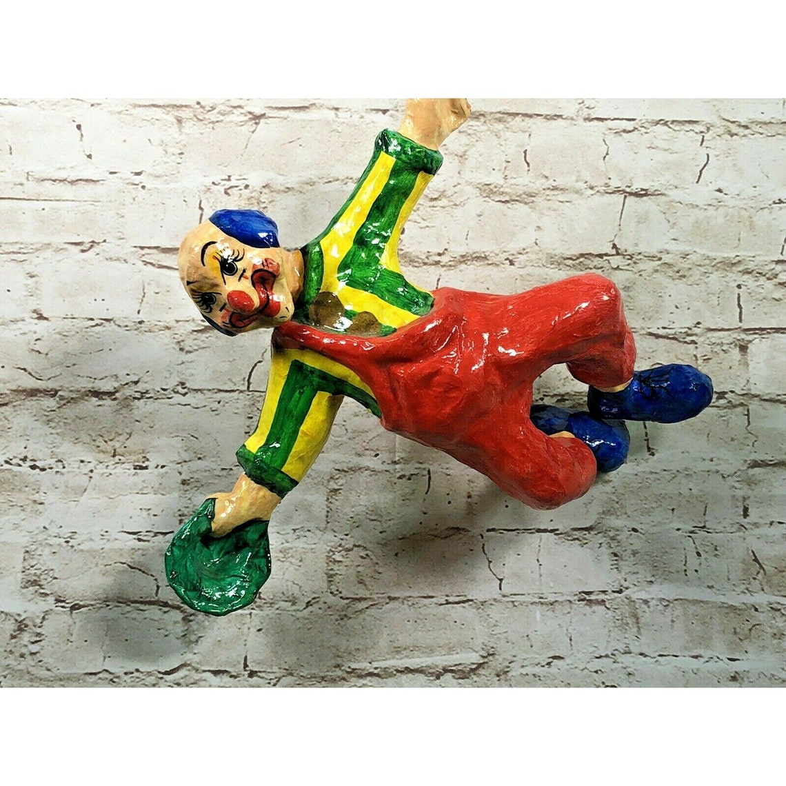 Vtg 70s Paper Mache Large 34''length Parachute Flying Clown Hanging ...
