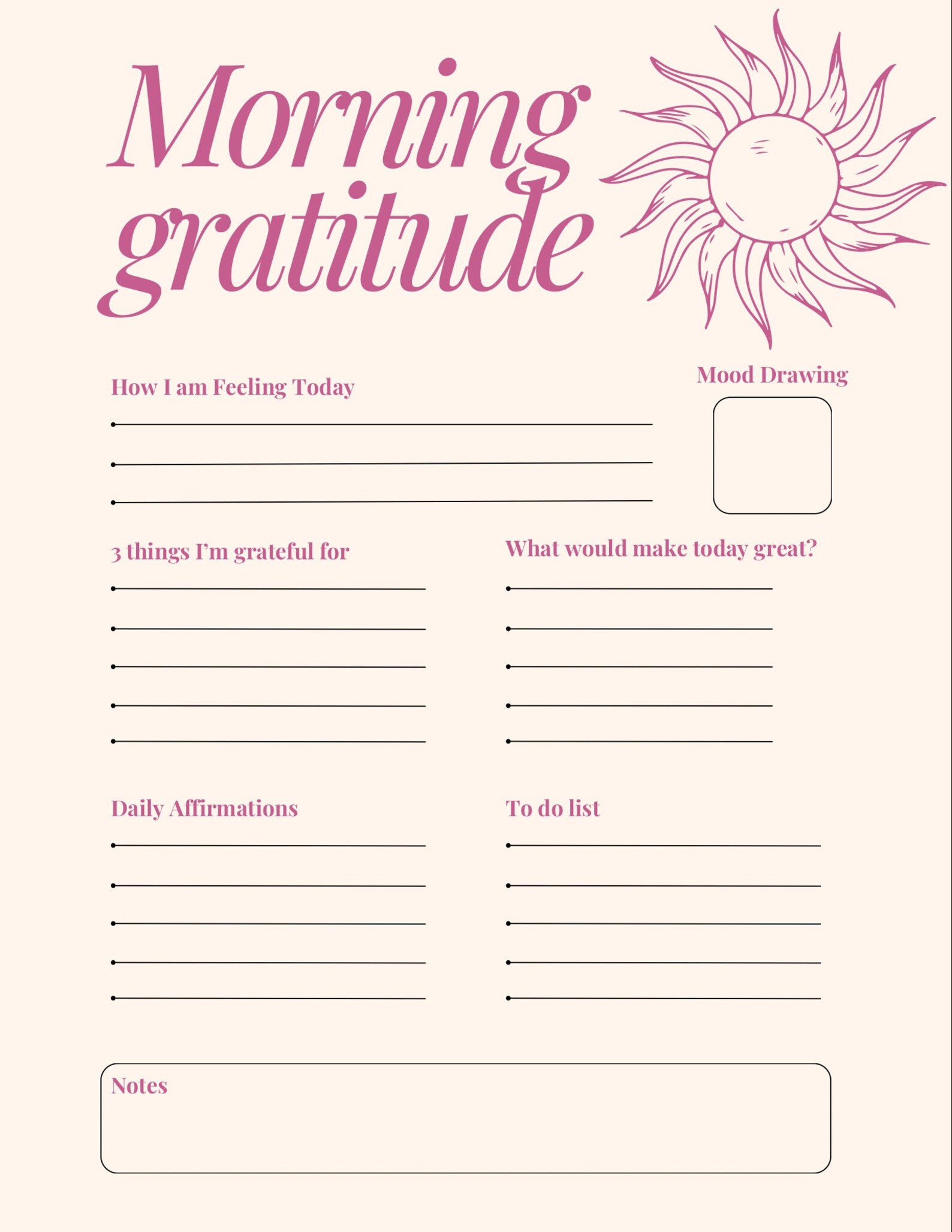 Gratitude Journal, Affirmations, Planner, Mood Tracker - Etsy