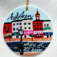 Hoboken, NJ Clock Watercolor - Etsy