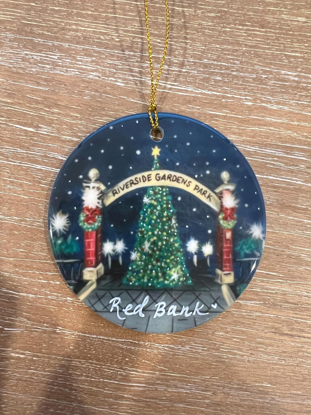 Downtown Red Bank Riverside Gardens Park Porcelain Christmas Ornament ...