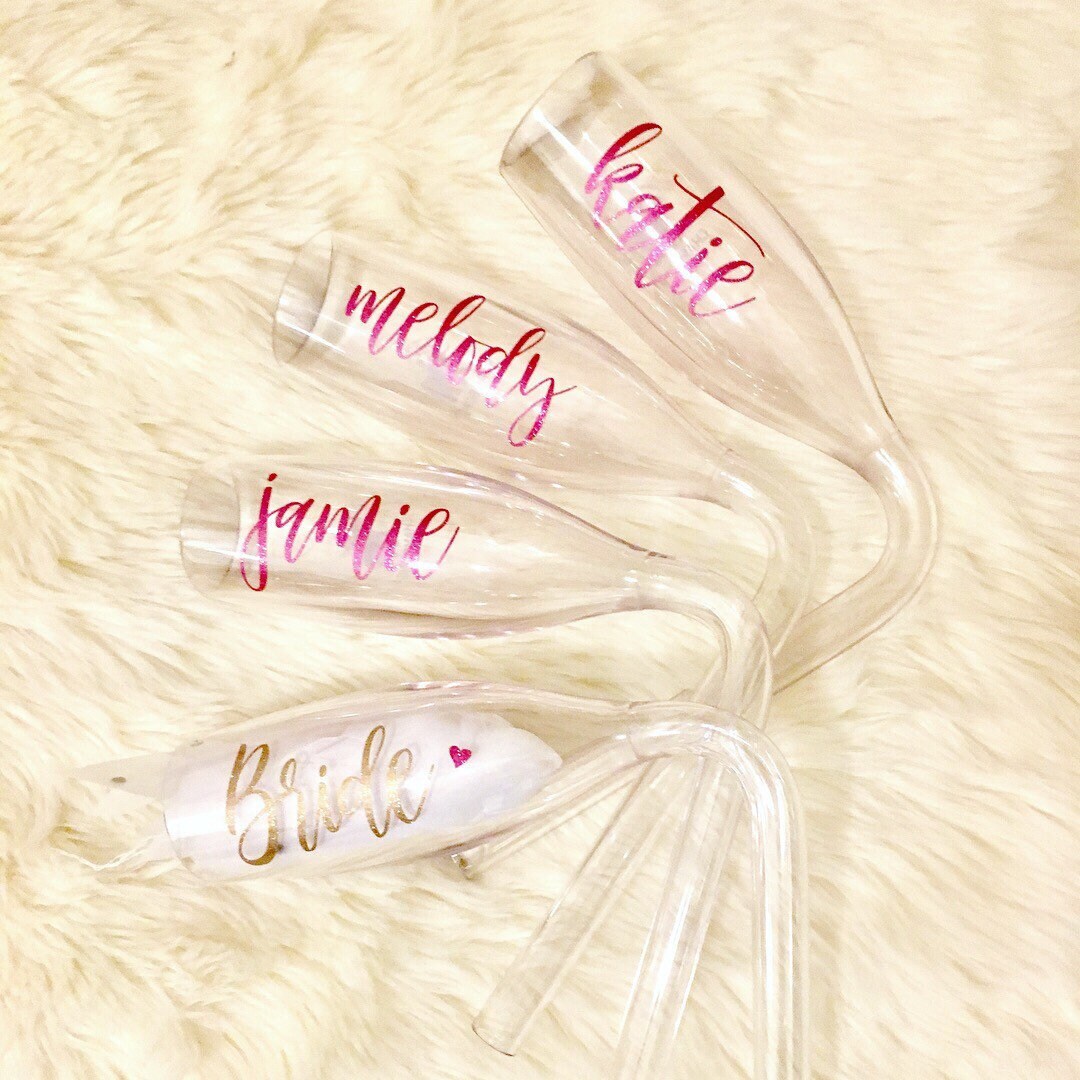 Chambong Champagne Bong With Personalized Names - Bachelorette Party ...