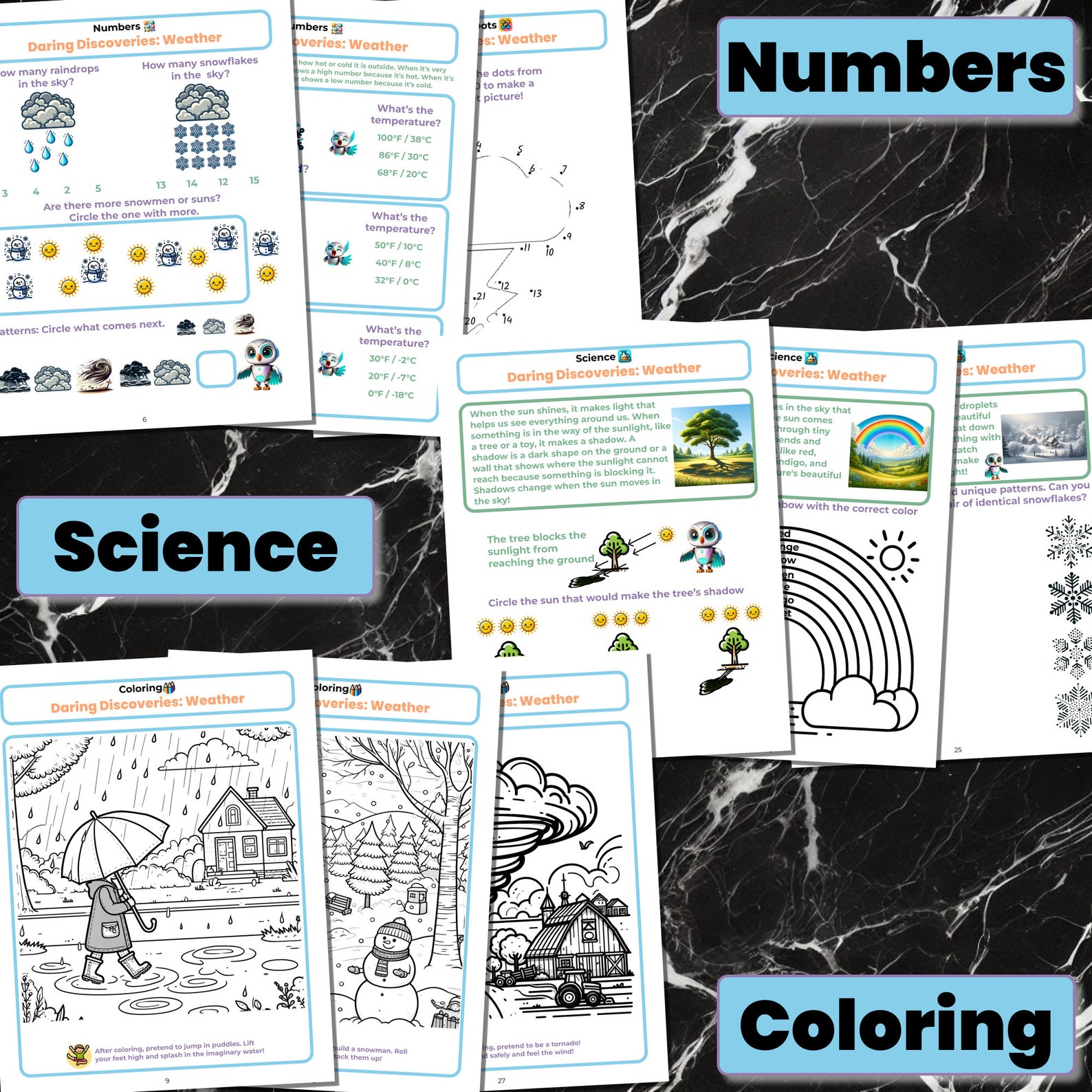 Interactive Weather Activity Book for Kids, Montessori Kindergarten ...