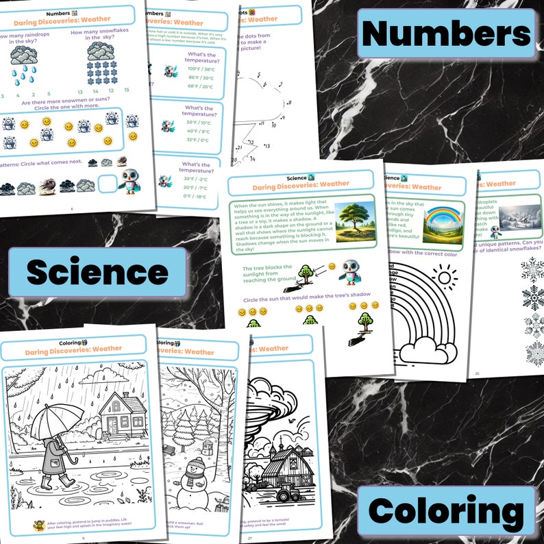 Interactive Weather Activity Book for Kids, Montessori Kindergarten ...