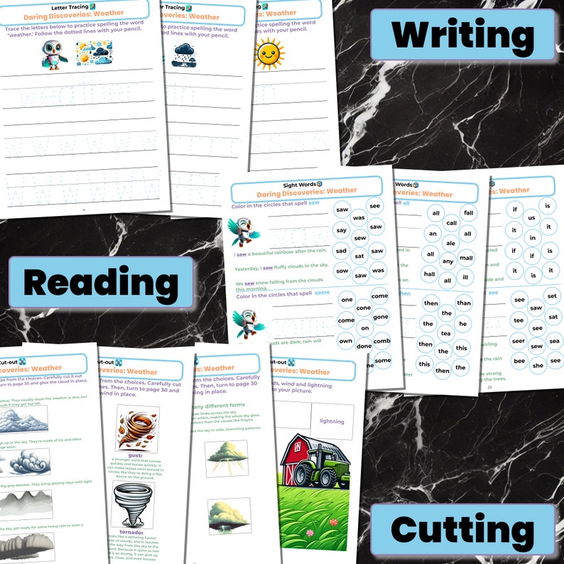 Interactive Weather Activity Book for Kids, Montessori Kindergarten ...