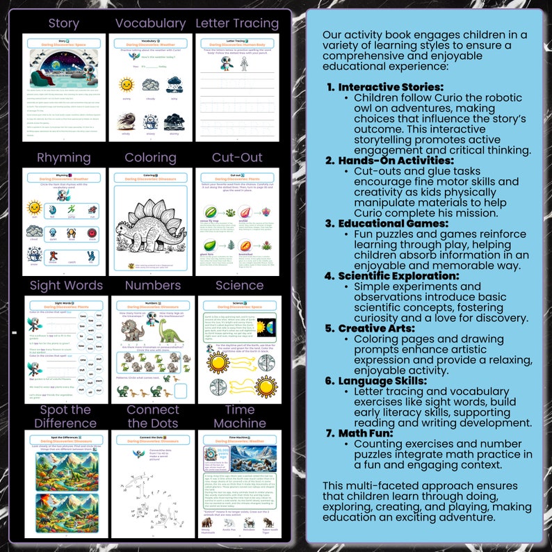 Interactive Weather Activity Book for Kids, Montessori Kindergarten ...