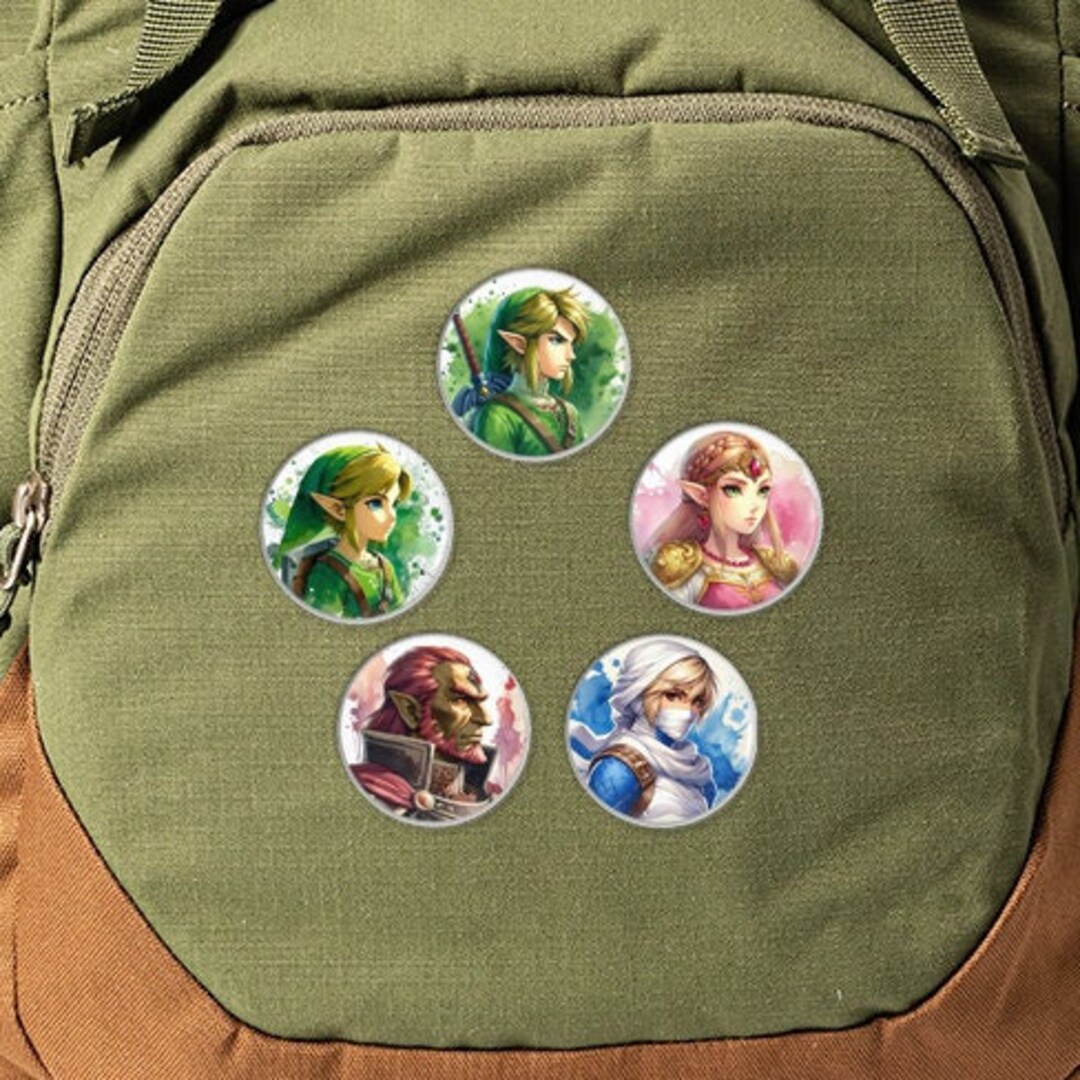 Buttons - Zelda Pinback Button Set (5 Pack), Great for Jackets ...