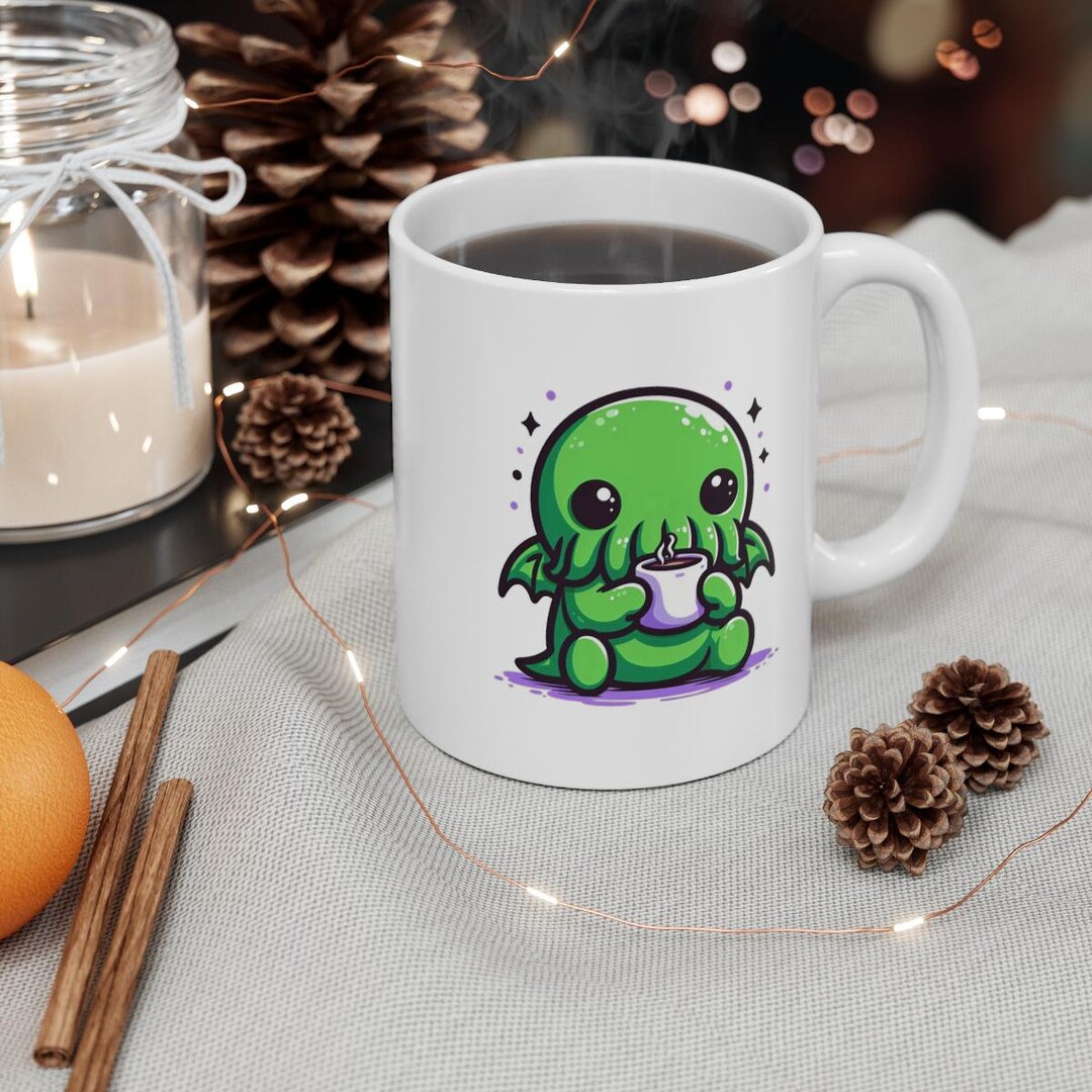 Cute Cthulhu Mug - Adorable Eldritch Coffee Cup, Multiple Color Double ...