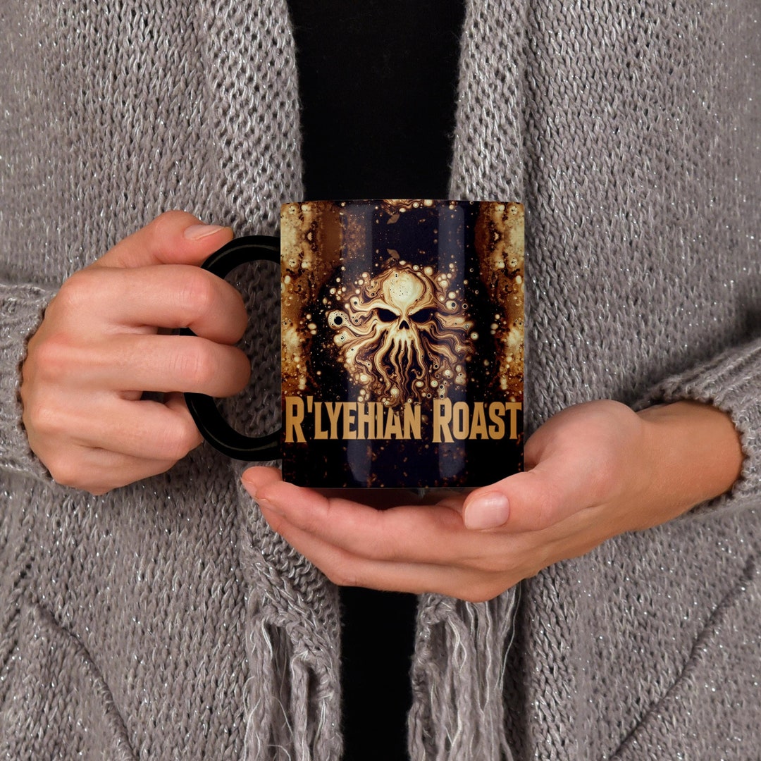 Cthulhu Coffee Mug: R'lyehian Roast, Funny Horror Lovecraft Cup - Etsy