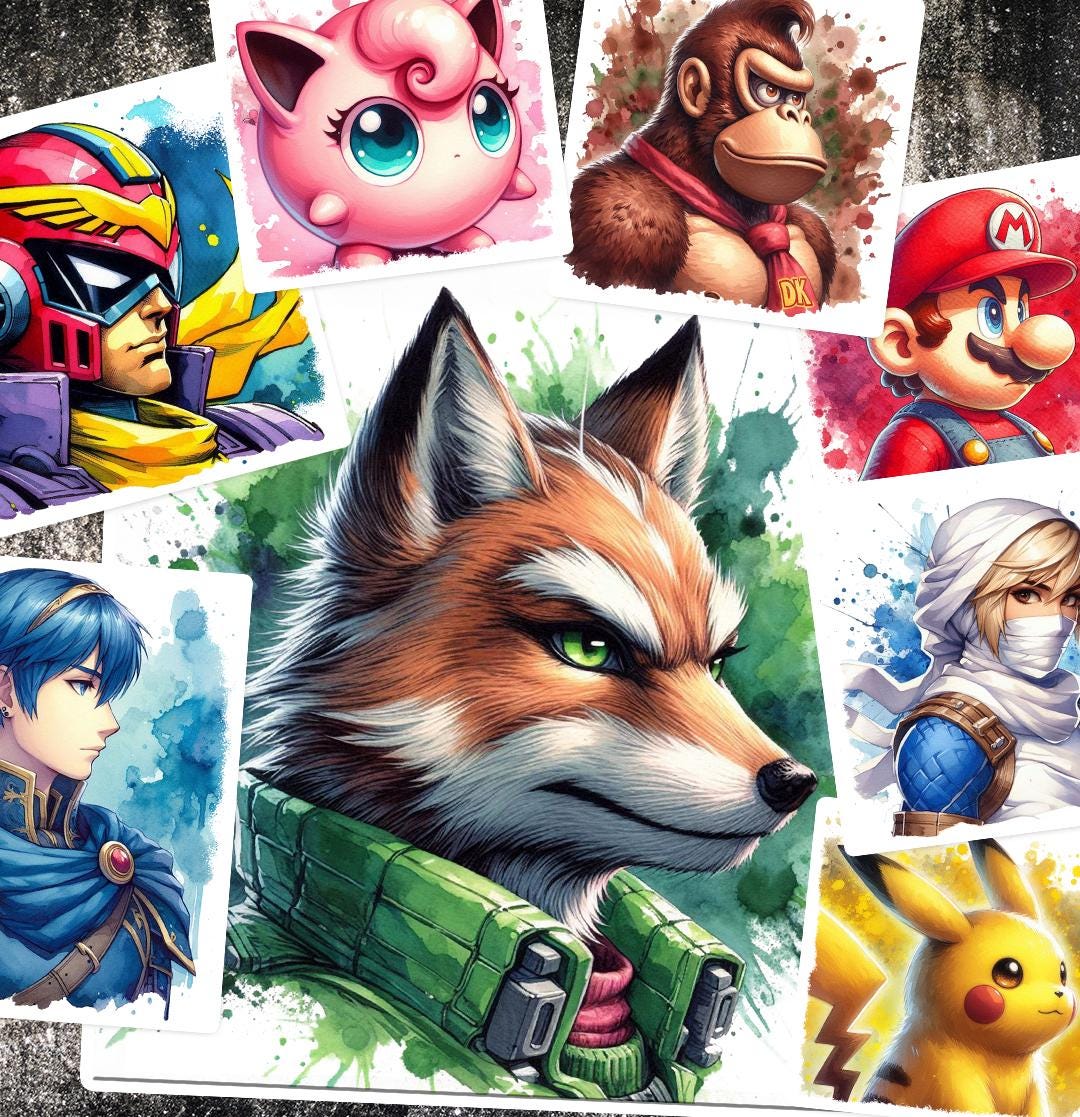 Smash Bros Watercolor Vinyl Sticker: Nintendo Gamer Gift - Etsy