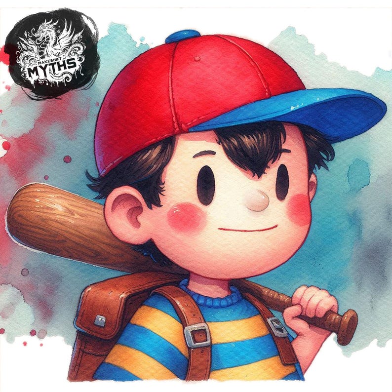 Digital File - Ness - Smash Bros Inspired Character Portrait, Unique ...