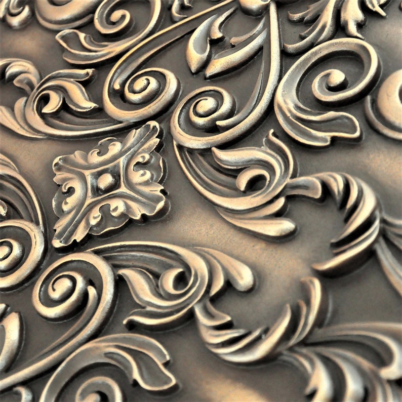 Handmade Backsplash Tile for Kitchen and Fireplace Metal Mural Bronze ...