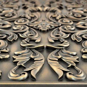 Handmade Backsplash Tile for Kitchen and Fireplace Metal Mural Bronze ...