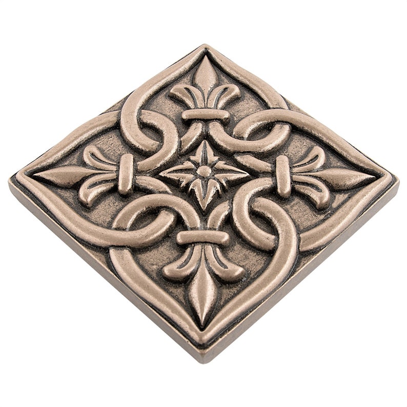 SET of 8 Pcs/box Handmade Decorative Insert Metal Tile 2x2 Bronze CHIC ...