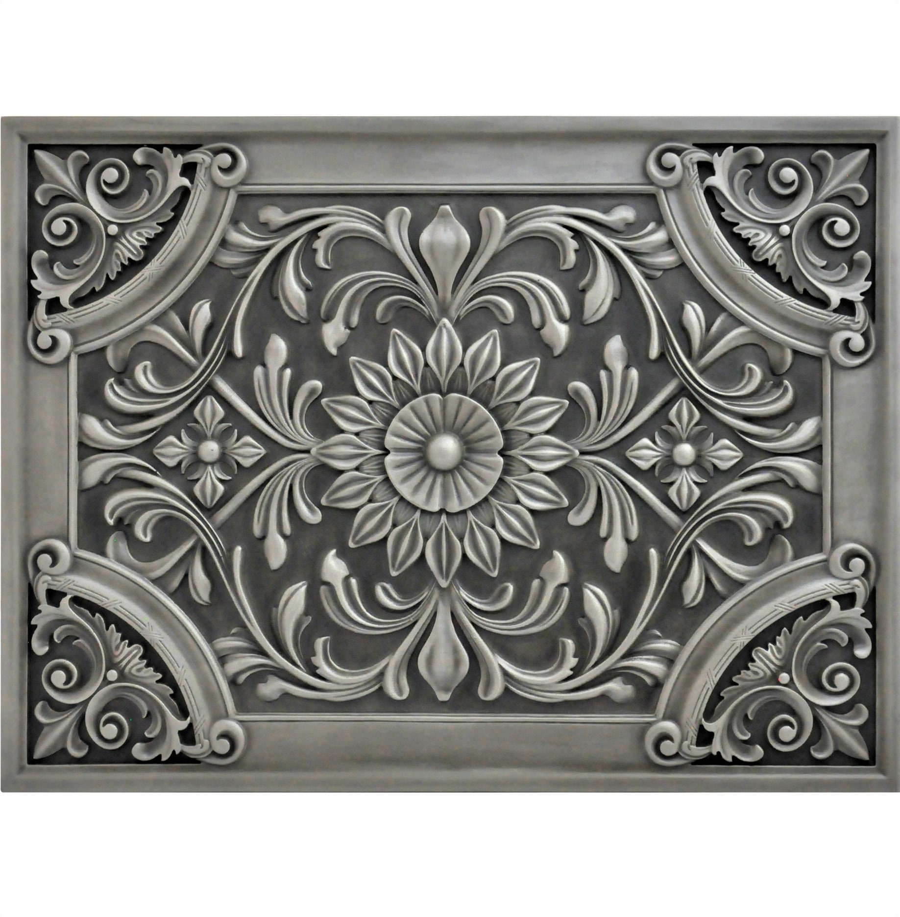Handmade Backsplash Tile for Kitchen and Fireplace Metal Pewter Nickel ...