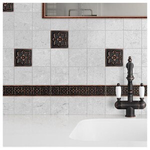 Handmade Decorative Border Accent Tile Oil Rubbed Bronze 2.5x12 5 ...