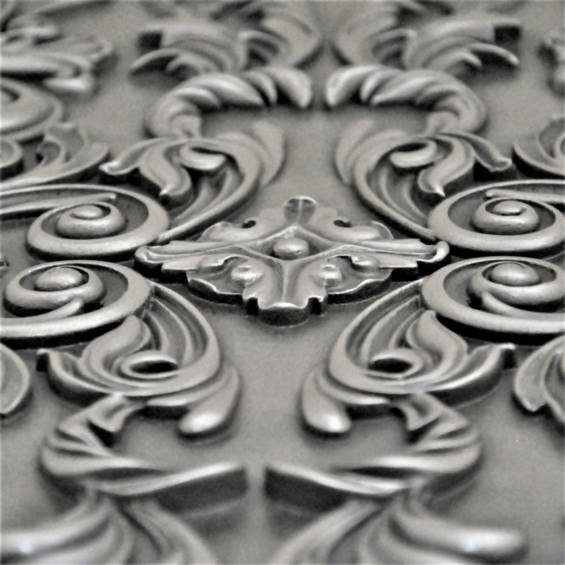 Handmade Backsplash Tile for Kitchen and Fireplace Metal Mural Pewter ...