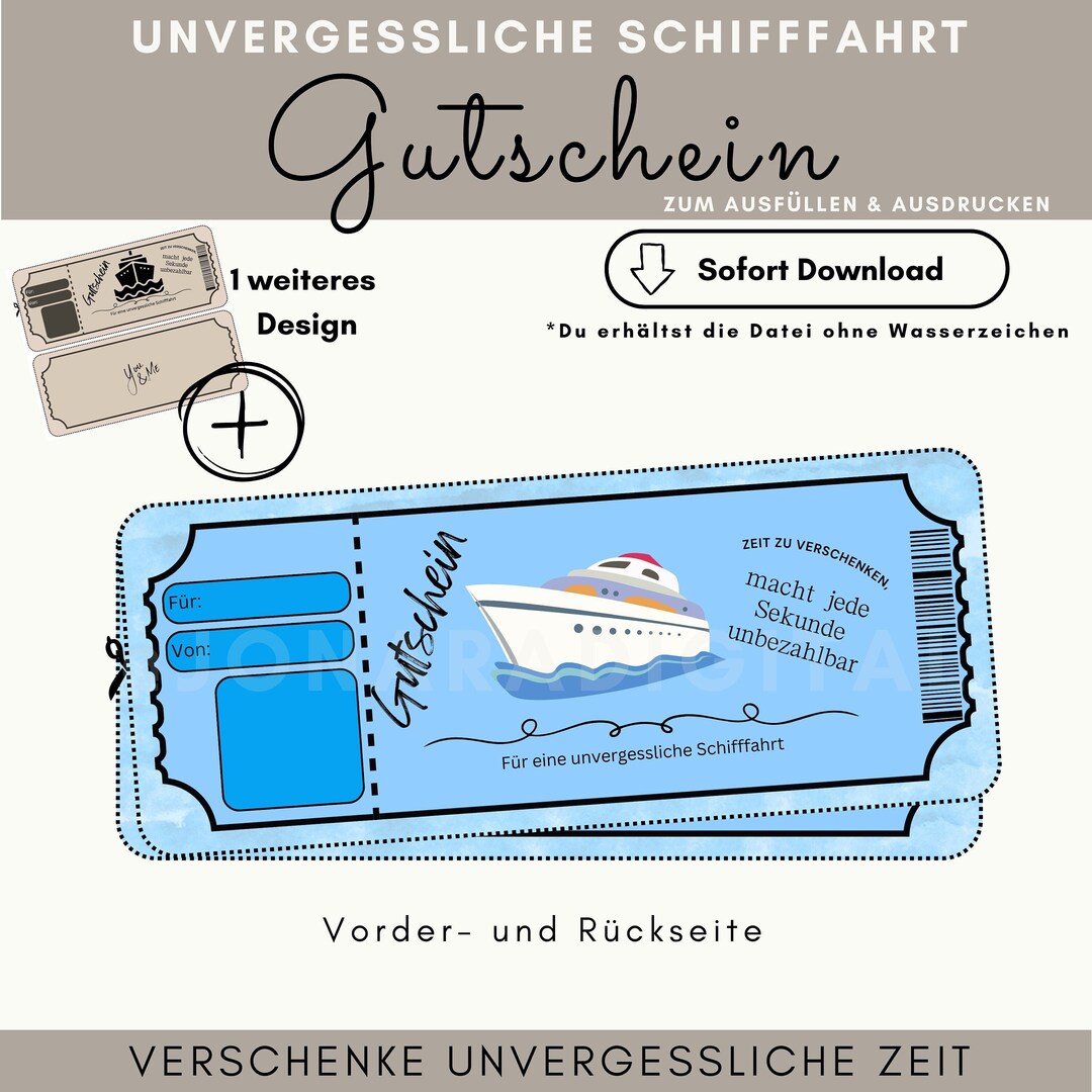 Personalized Cruise Voucher | PDF Download | Ship Tour Voucher to Print ...