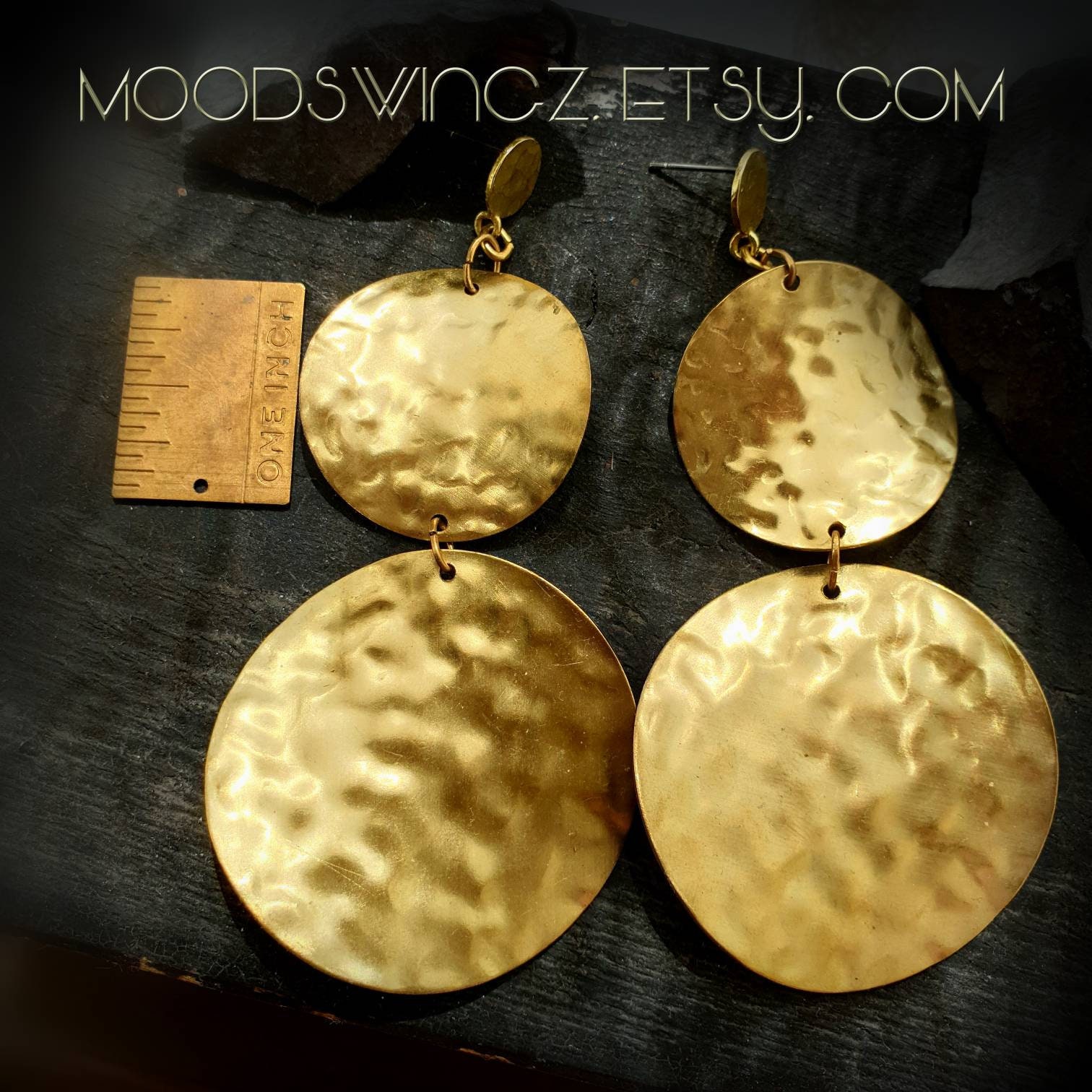 Midnight Starlight Celestial Jewelry Gold Brass Statement Circle ...