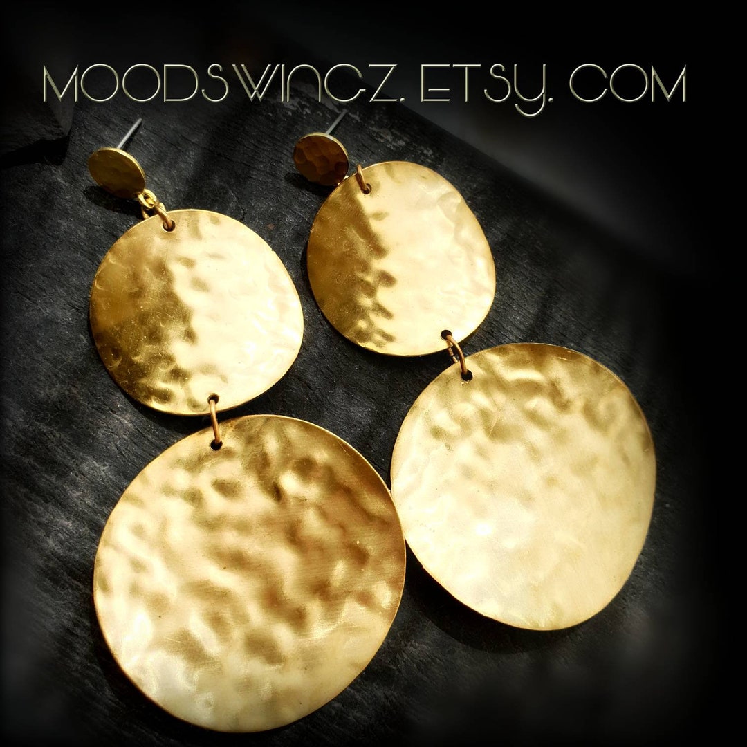 Midnight Starlight Celestial Jewelry Gold Brass Statement Circle ...