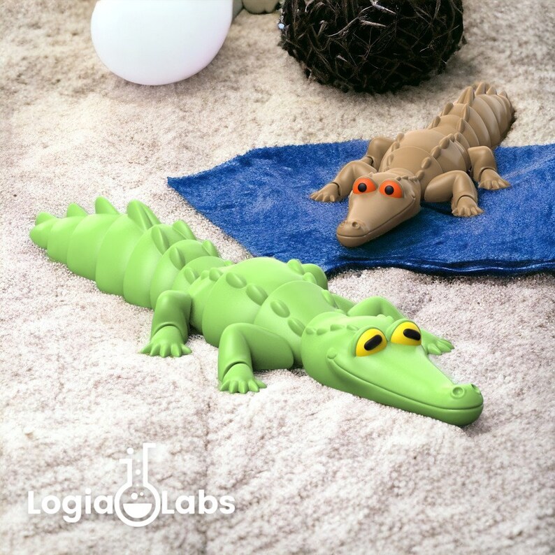 Flexi Baby Crocodile 3D Stl File Articulated Crocodile Figure Print in ...